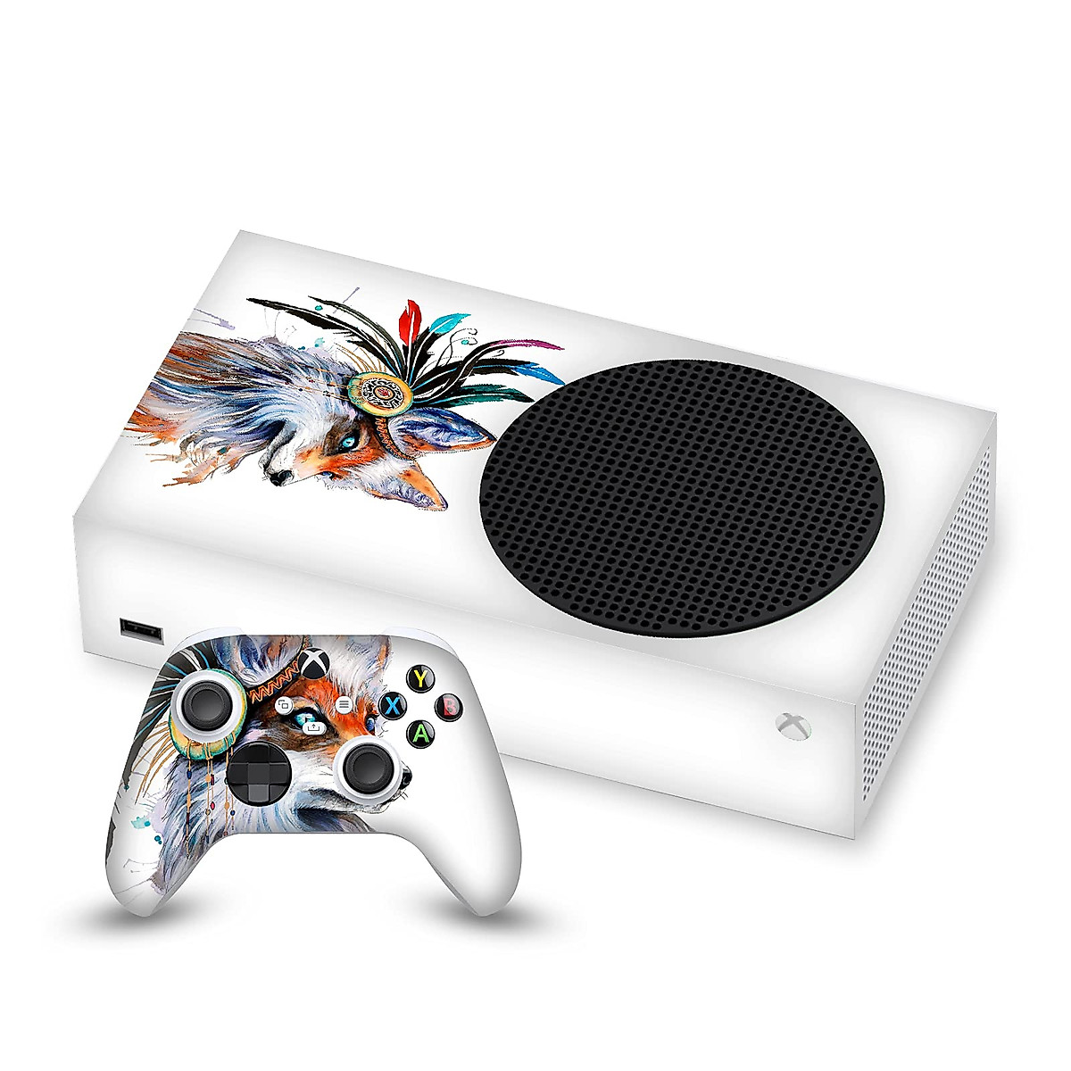 Head Case Designs Officially Licensed Pixie Cold Fox Art Mix Vinyl Sticker Gaming Skin Decal Cover Compatible With Xbox Series S Console and Controller Bundle