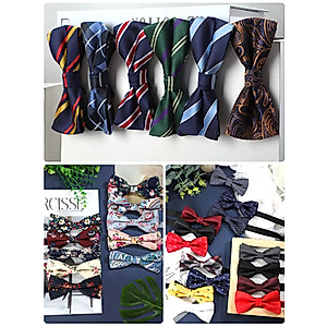 Jecery 30 Pieces Elegant Pre Tied Bow Ties for Men with Adjustable Floral Neck Band Bowties for Pre Tied Set