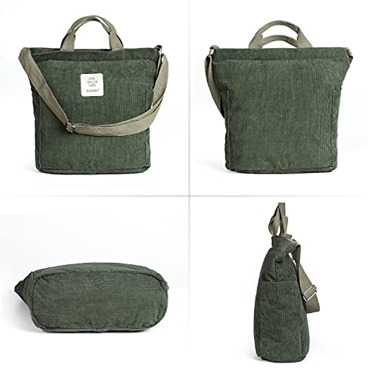 WantGor Large Tote Bag for Woman, Women's Crossbody Shoulder Handbags Big Capacity Shopping Bag (Dark Green)