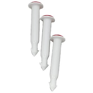 Chef Craft Basic Plastic Pop-up Poultry Thermometer, 2 inches in length 3 piece set, White/Red