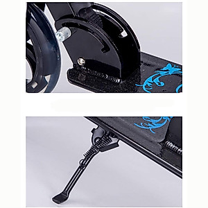 LJHBC Wheel Scooter Adult City Push Scooter Large 210mm Wheel Front and Rear Brake Easy to fold Easy to Carry Bearing 100kg (Color : Black)
