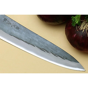 Yoshihiro Kurouchi Black-Forged Blue Steel Stainless Clad Gyuto Chefs Knife Ebony Handle (9.5'' (240mm) & No Saya)