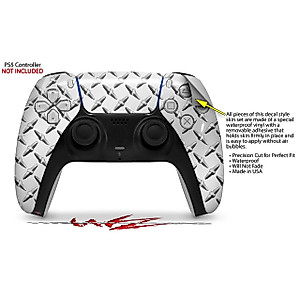WraptorSkinz Skin Wrap compatible with Sony PS5 DualSense Controller Diamond Plate Metal (CONTROLLER NOT INCLUDED)