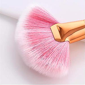 ARALOR Makeup Brushes Set 10 pcs Pink Wood Handle Soft Nylon Bristles Kabuki Makeup Brush Cosmetic Brushes Eyeshadow Eyeliner Blush Brushes