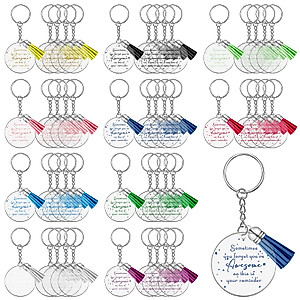 Unittype 50 Pcs Inspirational Keychains Bulk with Tassels You're Awesome Sign Reminder Keychain for Girl Women Teacher Coworker (Classic Tassel)