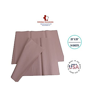 Rose Gold Tissue Paper Squares, Bulk 24 Sheets, Premium Gift Wrap and Art Supplies for Birthdays, Holidays, or Presents by Feronia packaging, Large 20 Inch x 26 Inch