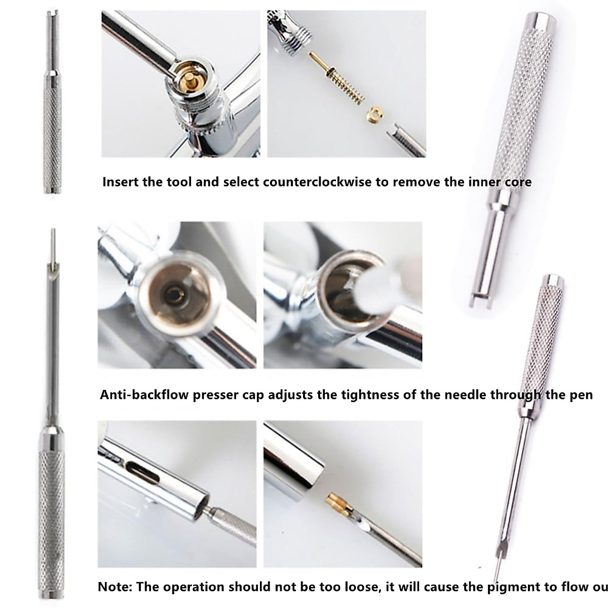 TDGBIH Air Brush Tools, 2 Pack Needle Packing Nut or Valve Screw Replacement Repair Tool Air Brush Spray Gun Replace Accessories for Double Action Air Brush Spray Gun