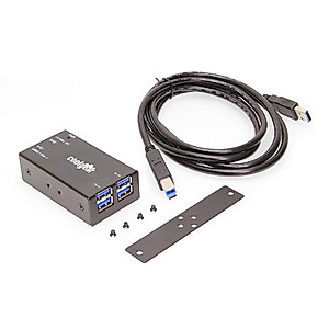 Compact 4-Port USB 3.2 Gen 1 Micro Hub for Industrial Use, 5Gbps Data, Variable Voltage Input, and Surge Protection