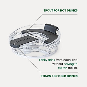 Splitflask 2-in-1 Hot & Cold Vacuum Insulated 30oz Tumbler, Stainless Steel, Dual Chamber, Leak-Proof, BPA-Free, Split Cup, 2 Drink, 2 Sides, Cup Holder Friendly, Coffee & Water (Hartley Black)