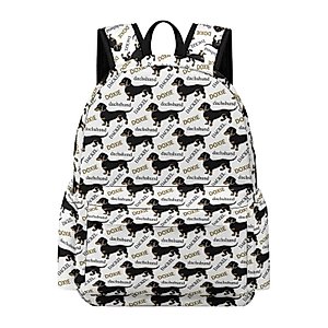 Dachshund Lover's Backpack Lightweight Laptop Backpack Business Bag Casual Shoulder Bags Daypack for Women Men