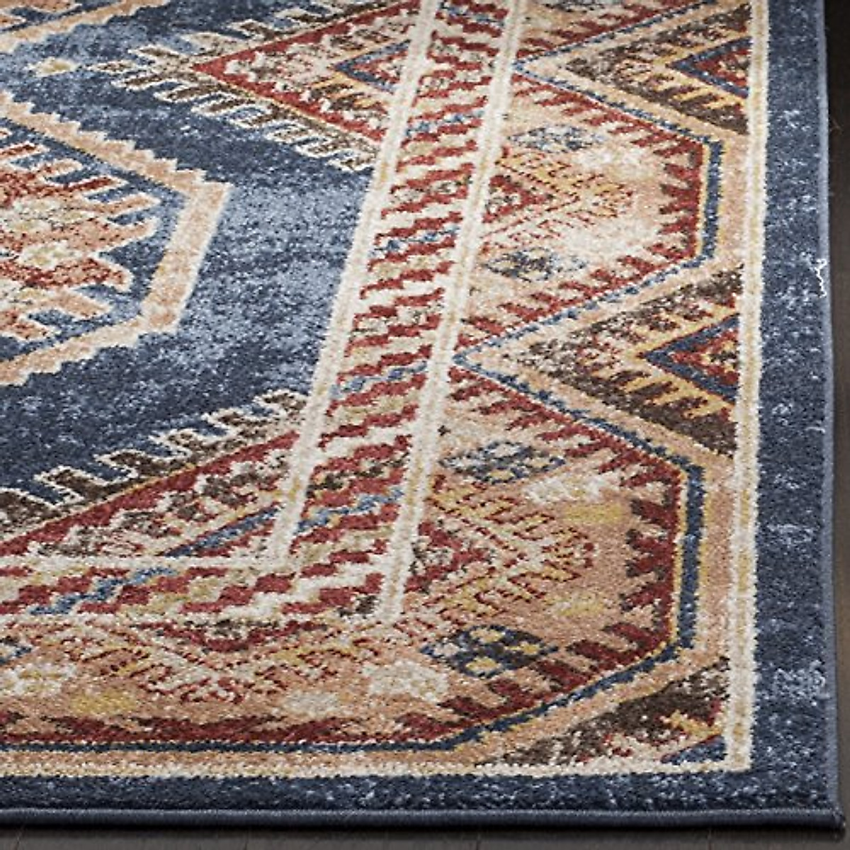SAFAVIEH Bijar Collection 2'3" x 6' Royal / Rust BIJ647B Traditional Oriental Distressed Non-Shedding Living Room Entryway Foyer Hallway Bedroom Runner Rug