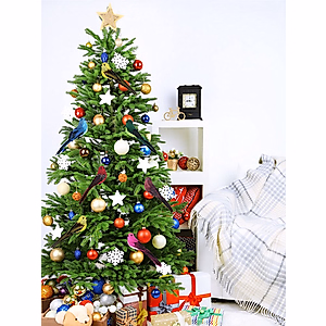 Lazyspace 12Pcs Artificial Christmas Birds,Simulation Feathers Foam Birds with Metal Clip,Mini Birds for DIY Crafts Decoration Home Garden Wedding Party Xmas Tree Ornament,Blue