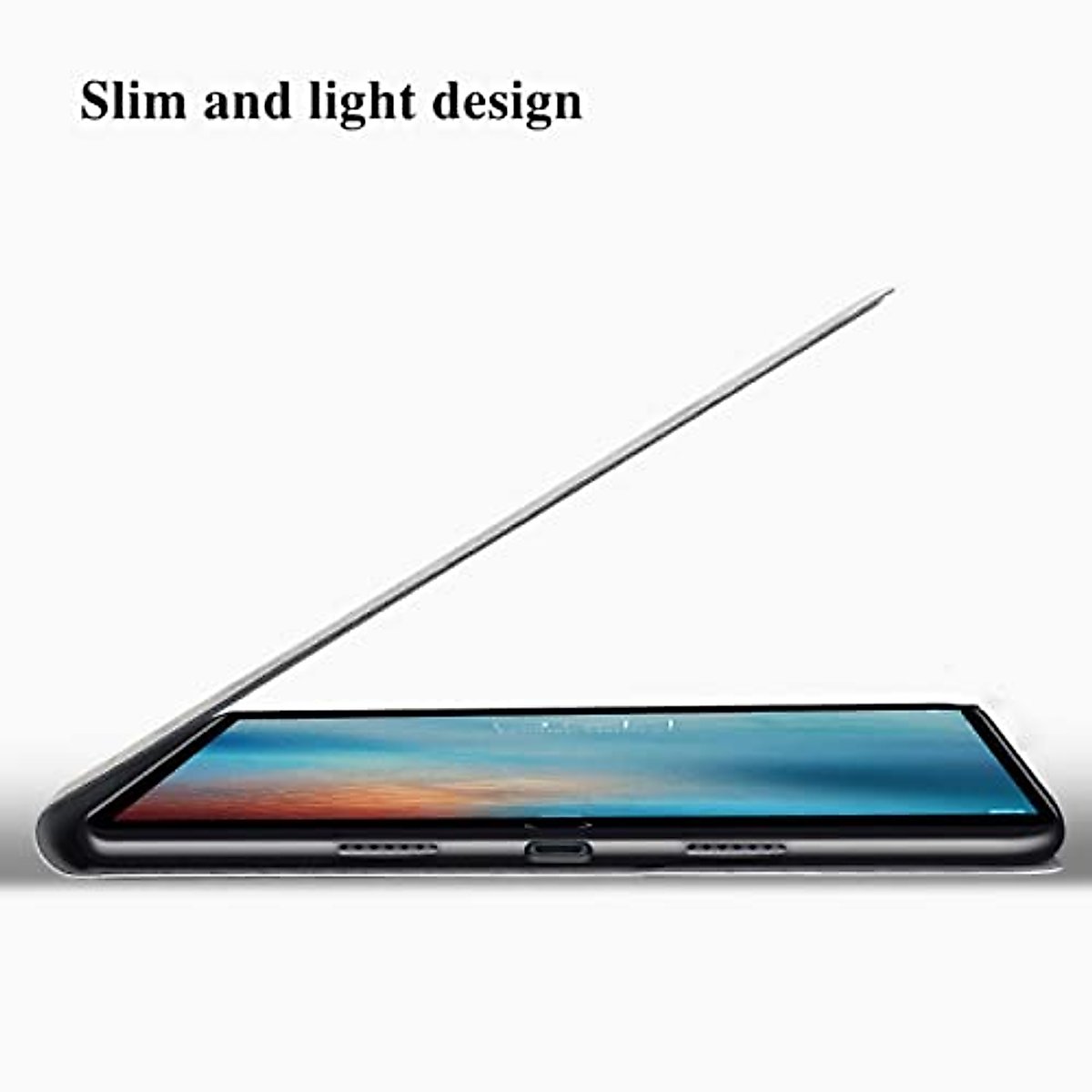 MEOORHE Comfortable Business Leather Tablet Case for Samsung Galaxy A7 Lite A8 A 10.1 Slim and Light Design Folio Adjustable Support Protector Cover(Light Blue,A7 Lite 8.7 2021 T220)