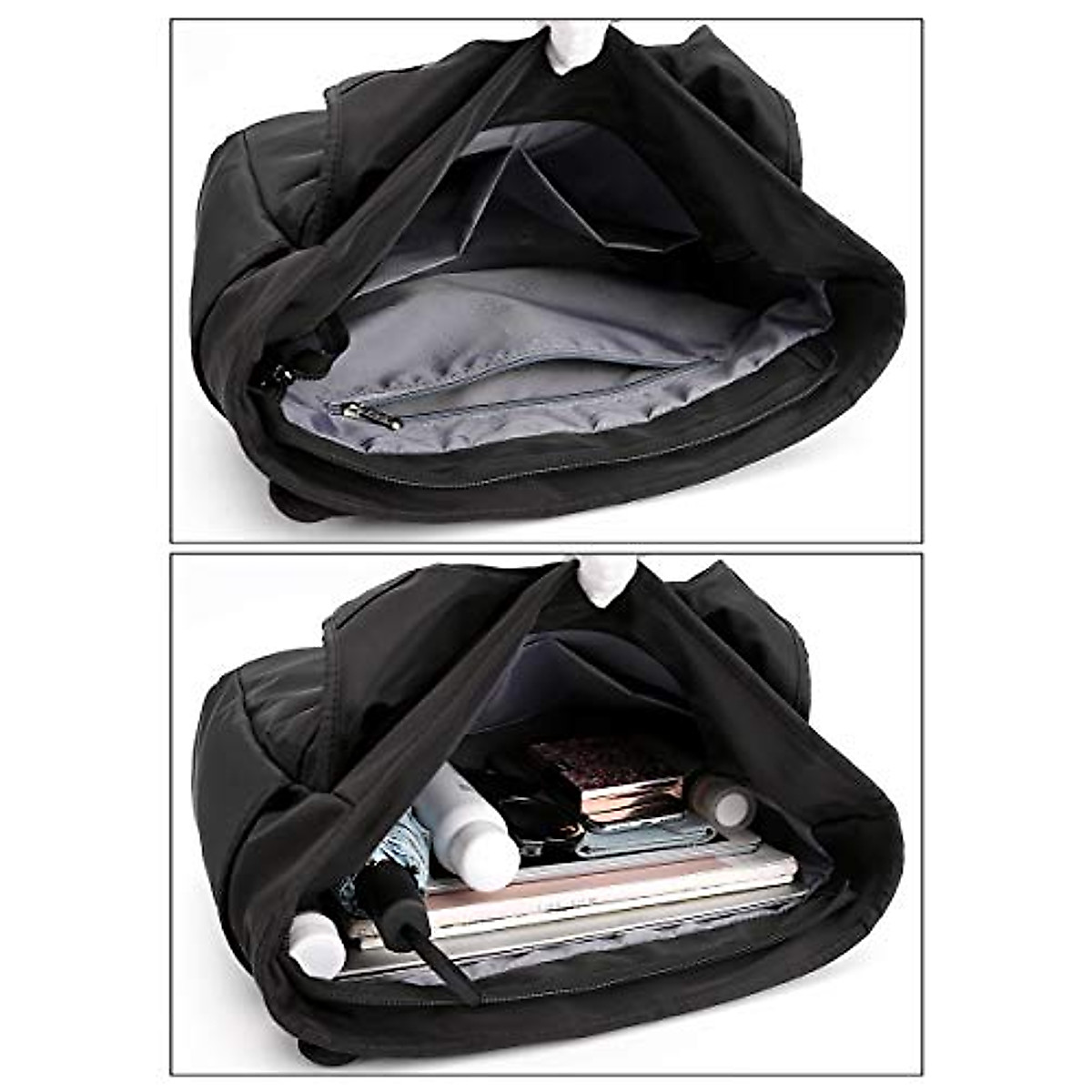 Collsants Nylon Tote Bag Waterproof Shoulder Bag for Women Lightweight Travel Handbag Multi Pocket with Zipper