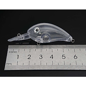 10PCS Unpainted Lure Blanks 4.89g 6.2cm with Free 5mm Eye Crankbait Simulation Blank Body Clear Hard Baits Trout Salmon Minnow Lure Popper Lures Topwater Freshwater 8420