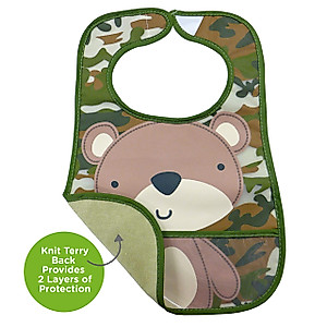 Neat Solutions 2 Pack Water Resistant Toddler Bib Set - Bear & Raccoon, Multi