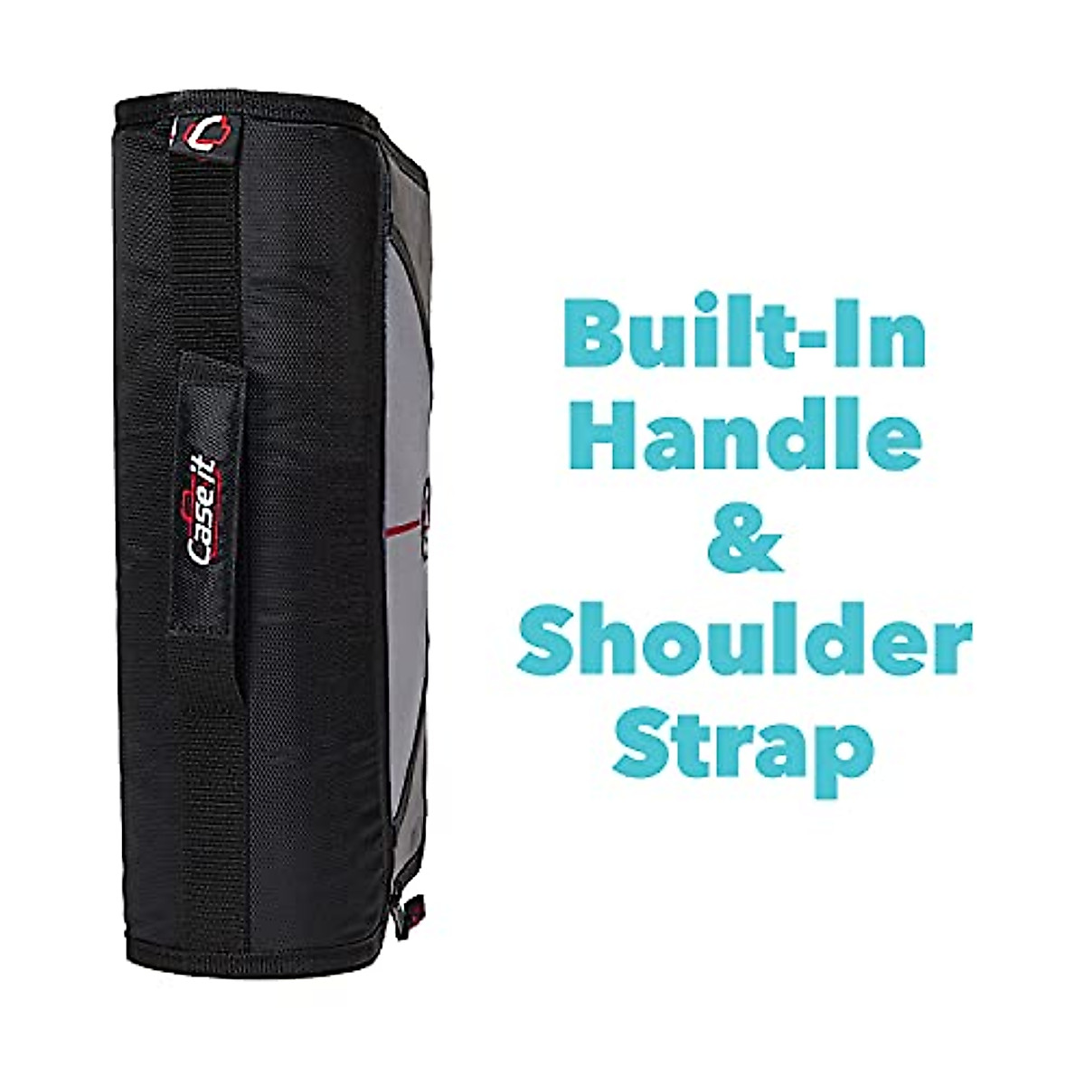 Case-it The Mighty Zip Tab Zipper Binder - 3 Inch O-Rings - 5 Color Tab Expanding File Folder - Multiple Pockets - 600 Sheet Capacity - Comes with Shoulder Strap - Purple D-146