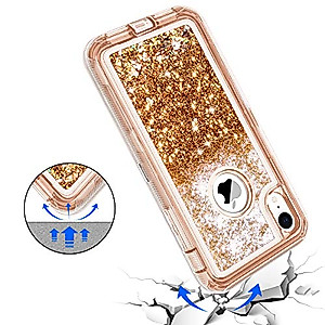 JAKPAK Case for iPhone XR Case Glitter Bling Sparkle for Girls Woman iPhone XR Case Heavy Duty Shockproof Full Body Protective Shell Hard PC Bumper and TPU Back Cover for iPhone XR 10R Rose Gold