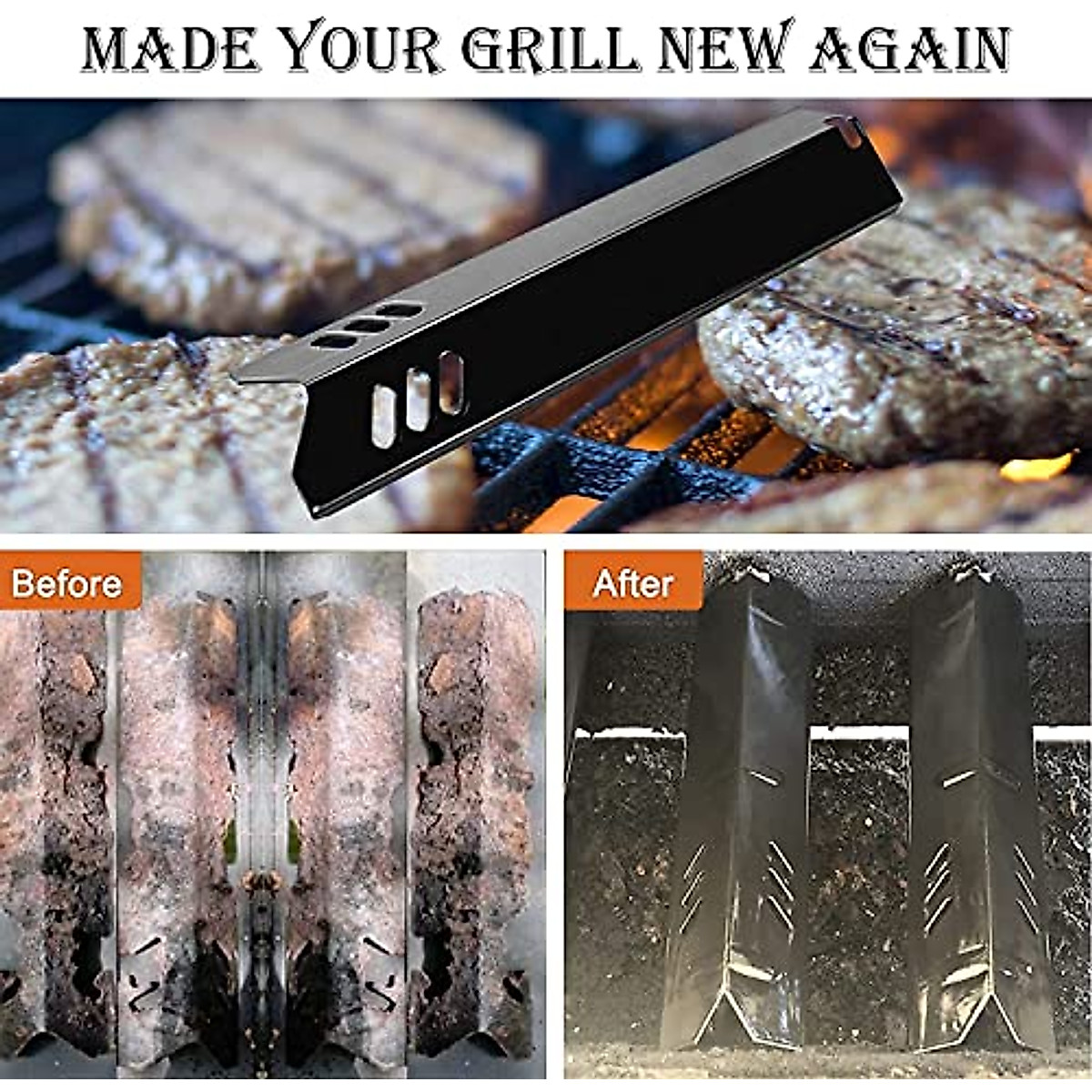 Hisencn Grill Kits for DynaGlo DGF510SBP, DGF510SSP, DGF510SSP-D, Heat Plate and Cooking Grid for Backyard BY13-101-001-13, GBC1460W, GBC1461W, GBC1462W, GBC1059WB, BH13-101-099-01, BH14-101-099-01