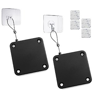 Rierdge 800g Set of 2 Punch-Free Automatic Sensor Door Closer, Multifunctional Drawstring Auto Door Closer for Residential Commercial Bedroom Room Storm (2 Pcs Black)