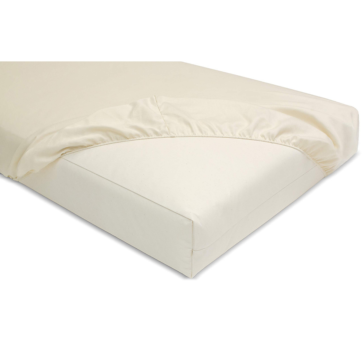 Naturepedic Organic Crib Mattress Sheet - Crib Fitted Sheet for Standard Crib Mattress - Soft and Breathable Cotton Crib Sheet - Ivory - 52"x28"