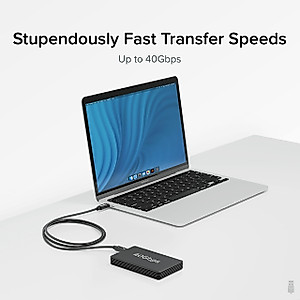 Plugable Thunderbolt 4 Cable with 240W Charging, Thunderbolt Certified, 3.3 Feet (1M),1x 8K Display, 40 Gbps, Compatible with USB4, Thunderbolt 3, USB-C - Driverless