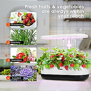 VIVOSUN Hydroponics Growing System, 10 Pods Smart Indoor Herb Garden Kit with Grow Light, 18.5" Height Adjustable Indoor Hydroponic Garden for Fruits, Flower & Vegetables
