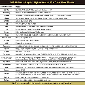 Universal Hybrid Kydex&Nylon Holster for Pistols, Gun Holsters for Men/Women, 9mm Holsters for Pistols, Concealed Carry 380 Holster for Women,Fits G19 G17,M&P Shield and Similar Handgun,Kydex