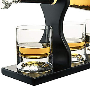 Baseball Bat Whiskey & Wine Decanter 4 Baseball Glasses, Spirits Set - Baseball Coach Gifts, Baseballs Lovers Coaches, Dad, Boyfriend, Brother, Friend Gift - For Whiskey & Wine (Standard Base)