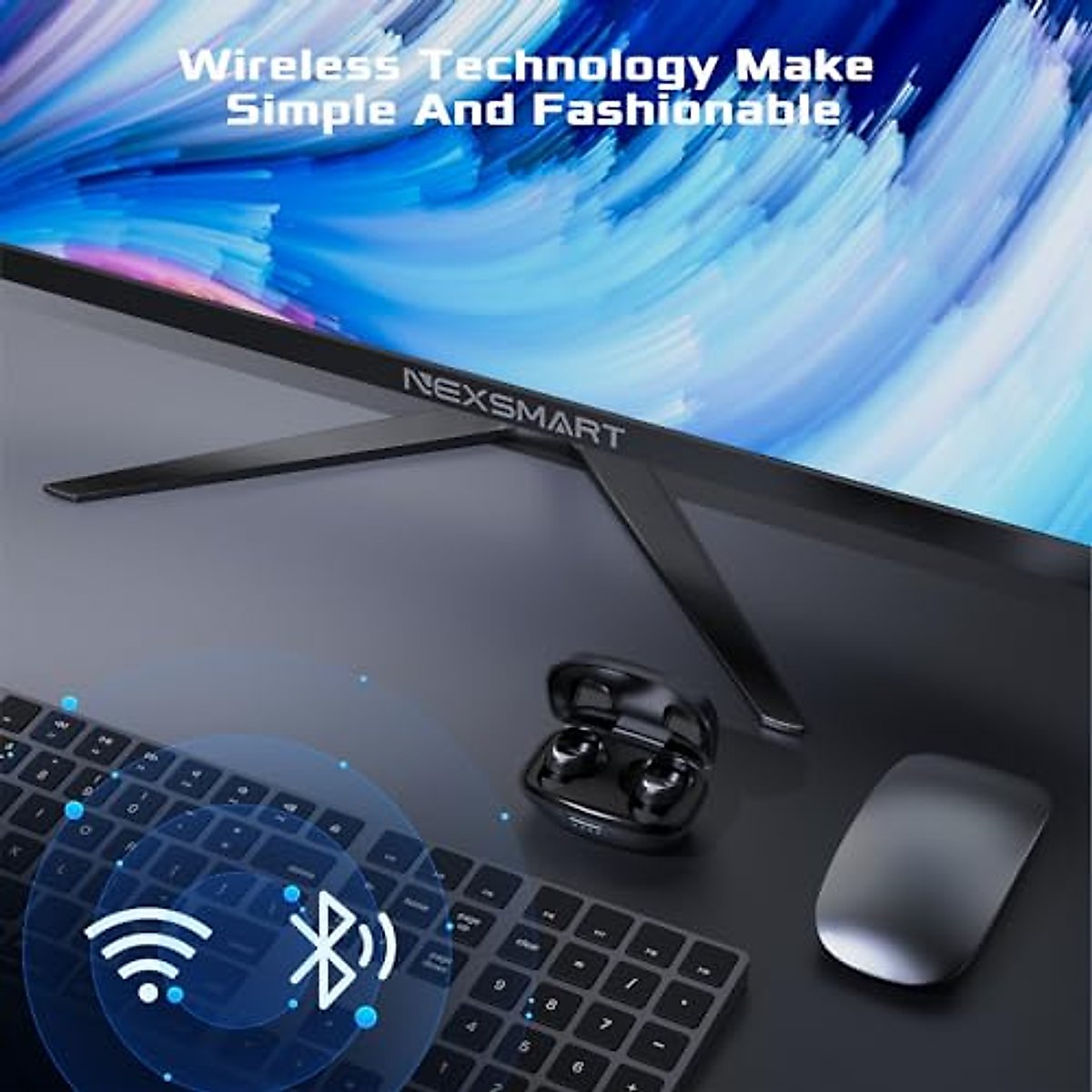 27 Inch All in One Desktop PC Intel Celeron N5095 Desktop Computer 8GB RAM 512GB ROM SSD Full HD IPS Display Computer with Dual WiFi Bluetooth 5.0 Keyboard and Mouse USB3.0
