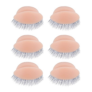WBCBEC 3 Pairs Replacement Eyelids for Mannequin Head Removable Realistic Eyelids with Eyelashes Mannequin Head Eyelids for Eyelash Training Practice Makeup Eyelash Extensions