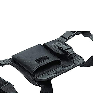 ABBREE Chest Harness Front Pack Pouch Holster Vest Rig Carry Case for Baofeng UV-5R UV-82 TYT Ham Two Way Radio Walkie Talkie (Rescue Essentials) (Leather Black)