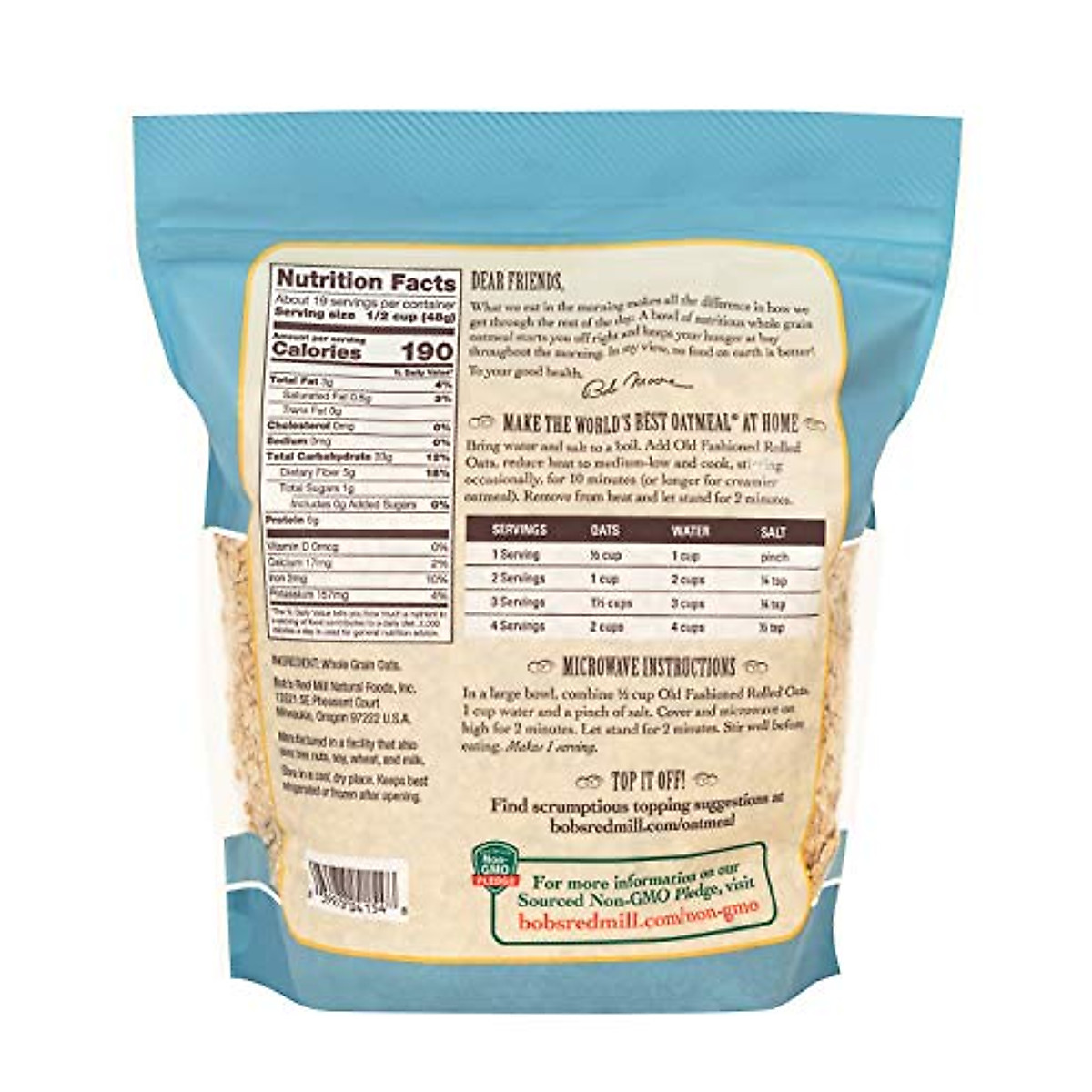 Bob's Red Mill Old Fashioned Regular Rolled Oats, 32 Oz