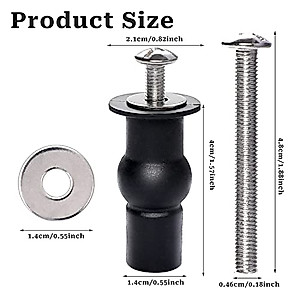 Toilet Seat Bolts,6 Pcs Toilet Seat Screws Toilet Seat Expanding Rubber Bolts for Top Fix Fixing Seats Toilet Seat Fittings Toilet Seat Hinges Toilet Lid Fixings Fixtures
