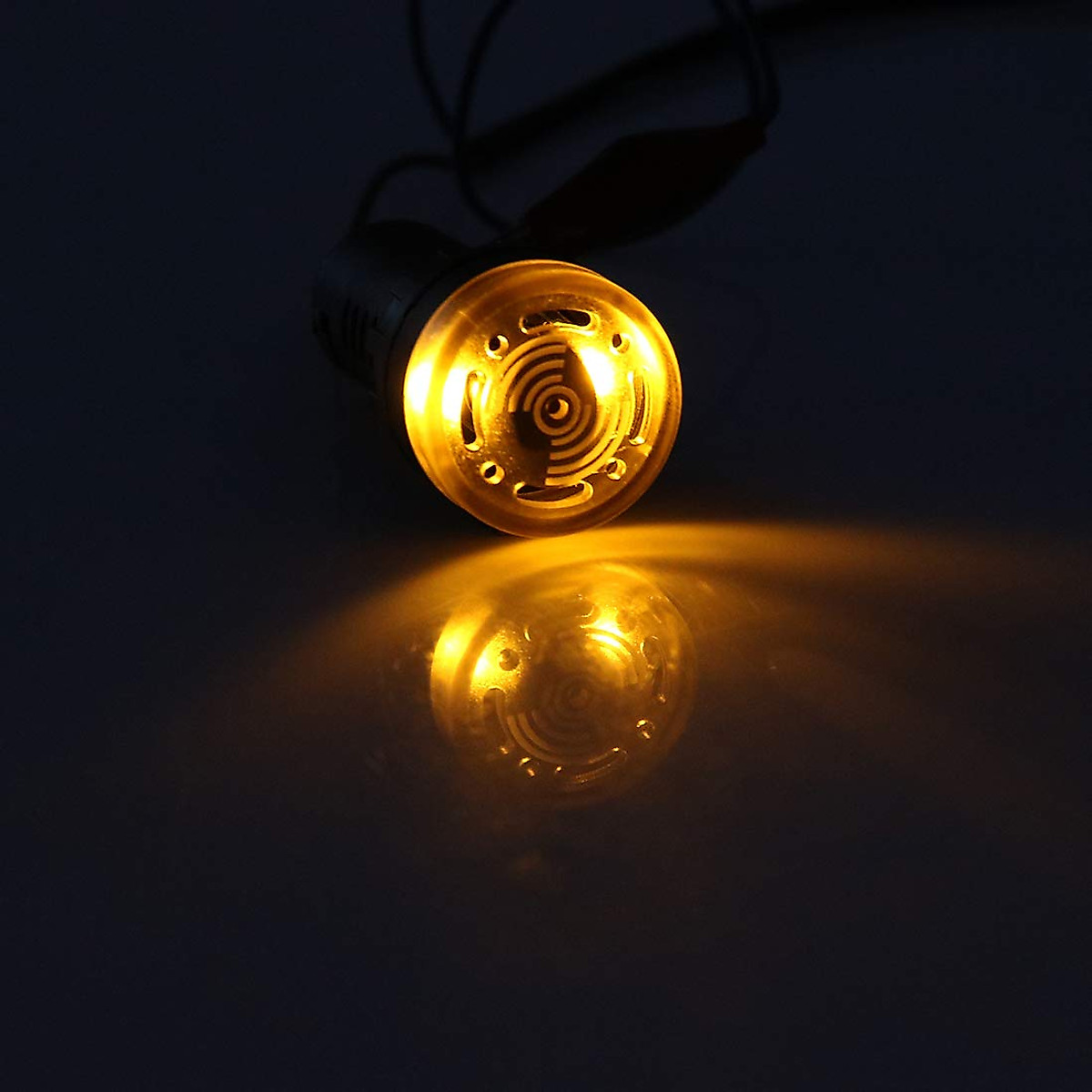 uxcell 5Pcs Yellow Indicator Light with Buzzer AC/DC 24V, 22mm Panel Mount Flashing Alarm, for Electrical Control Panel, HVAC, DIY Projects