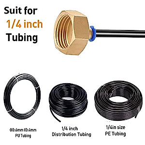 H&G lifestyles Garden Hose Adapter 3/4-Inch Hose Thread 1/4-Inch Tubing Adaptor, US Standard Faucet Adapter, 2 Brass Adapter with 5 Washers