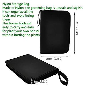 Kornculor 16 Pcs Bonsai Tool Sets High Carbon Steel Gardening Trimming Tools Set with Pruning Shears, Bonsai Scissors, Bonsai Wires, Leather Bag for Garden Plant