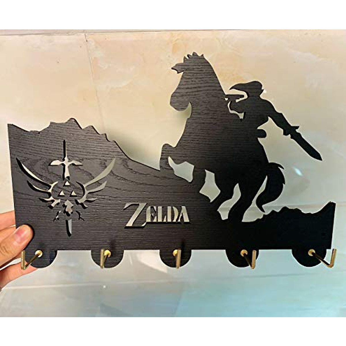 Zelda Key Hooks-Unque Game Theme Decor Wall Hooks Heavy Duty 20LB(Max),Wall Décor,Wood Coat Hooks, Key Holder,Key Hanger for Wall、Entryway and Kitchen