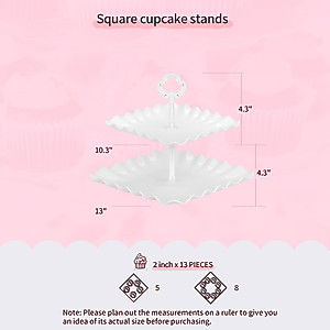 Pack of 10 NWK Cake Stand, Cupcake Stand, with 3 x Two-Tier Cupcake Stands, 3 x Three-Tier Cupcake Stands, 4 x Appetizer Trays, for Birthday Baby Bridal Shower Party (White)