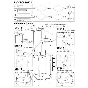 NiHome 4-Tier Clear Acrylic Side Table for Modern Homes, 27" High Easy Assembly Space-Saving Design, Versatile Use for Decor and Storage in Living Room, Bedroom, Office, Supports Up to 20 lbs Per Tier