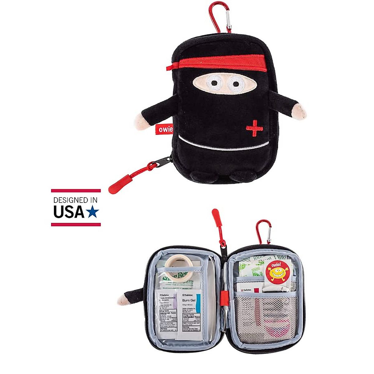 Owie Ninja Small Mini Compact First Aid Kit for Parents on The Go and Hanging in a Diaper Bag, Travel, Purse or Use it at Home or Outdoor