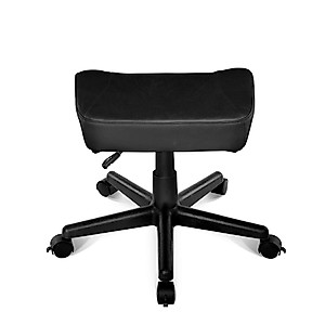 AKRacing Footstool with PU Leather, Height Adjustable with Wheels, Ottoman Foot Rest for Office and Gaming Chairs - PC; Mac; Linux, Black, (AK-Stool-BK)