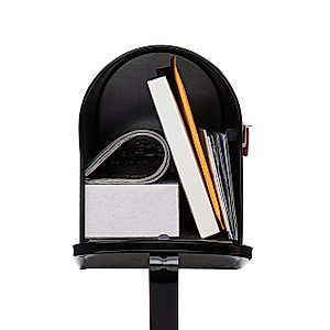 Gibraltar Mailboxes Mailbox-To-Go Medium Capacity Galvanized Steel Black, Mailbox & Post Combo, MC110B01