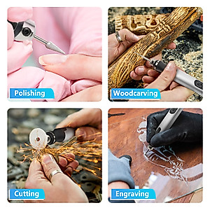 NICEWIN Engraving Pen with 36 Bits, USB Rechargable Mini Electric Engraver Etching Machines Cordless Rotary Tools Engraved Jewelry Glass Stone Metal Plastic Wood Resin, Silver