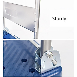 Platform Truck Platform Truck Metal Handle Flat Handtruck with 4 Wheels Flatbed Cart Load 660lbs Flatbed Cart Portable Platform Hand Truck Reliable