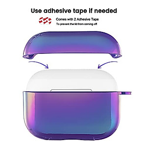 Airpods Pro Case, Iridescent Cute Upgraded Airpods pro Cover for Women with Keychain Compatible with Airpods pro (Purple)