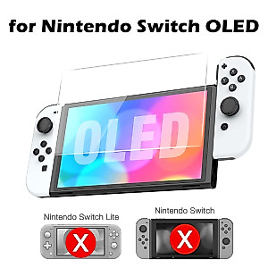AISELAN for Nintendo Switch - OLED 2021 Clear Screen Protecotr Tempered Glass, [2 Pcs] Ultra Thin Anti-Scratch Easy to Install Screen Protective Flim for Nintendo Switch - OLED 2021 (7 inch)