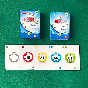 Yuanhe 2.5"X3.5" Bingo Calling Cards - Colorful and Durable Bingo Cards for Bingo Games, Complete Deck of 75 Numbers(B1-O75)