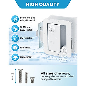 Kohree Upgraded RV Door Lock Replacement with Paddle Deadbolt, Camper Door Handle Latch, 100% Zinc Alloy RV Travel Trailer Entry Door Lock with Keys for Camper Horse Trailer Cargo Hauler, White