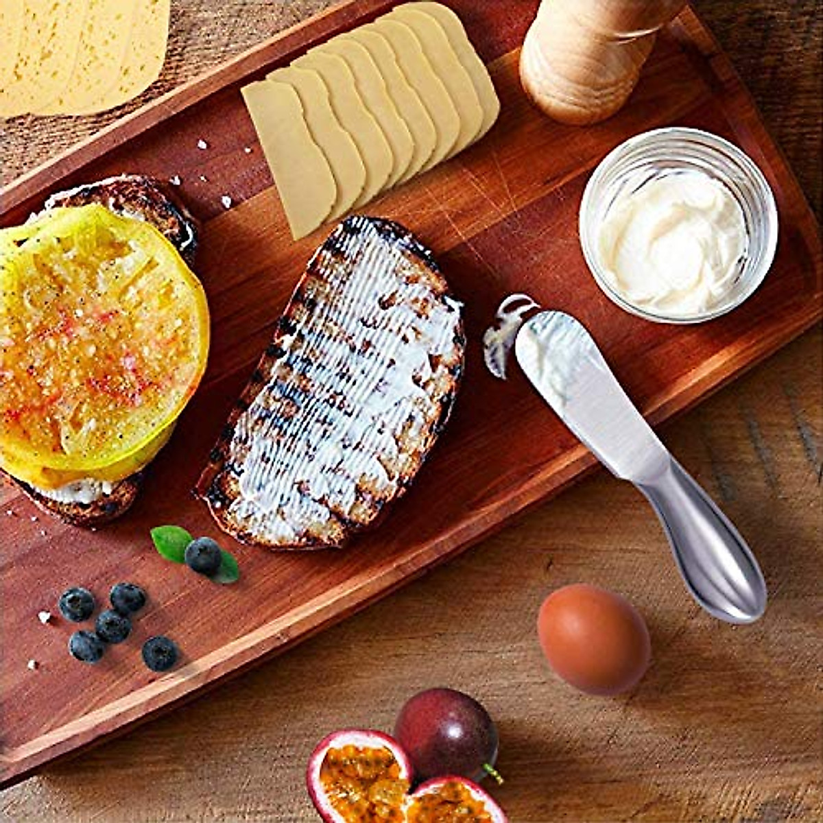 Linwnil Spreader Knife Set,6-Piece Cheese and Butter Spreader Knives,Mini Serving Tongs,Stainless Steel Multipurpose Butter Knives